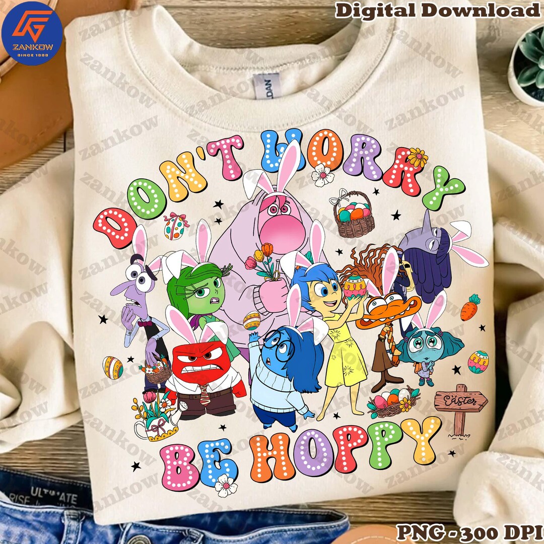 Don’t Worry Be Hoppy Cartoon Easter Png, Emotions Easter Cartoon Png ...