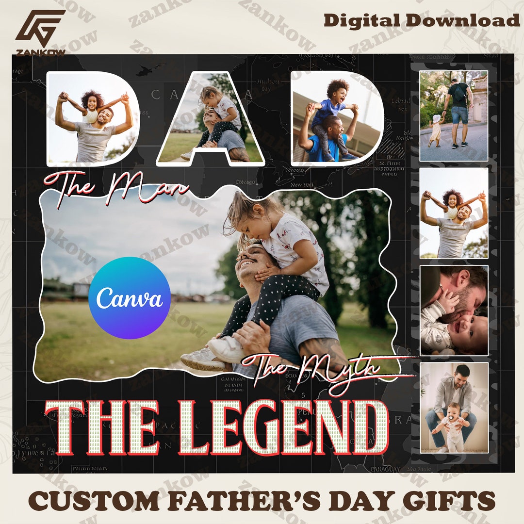 Custom Dad Canva Template Photo Collage Png, Gift for Him Png, Daddy ...