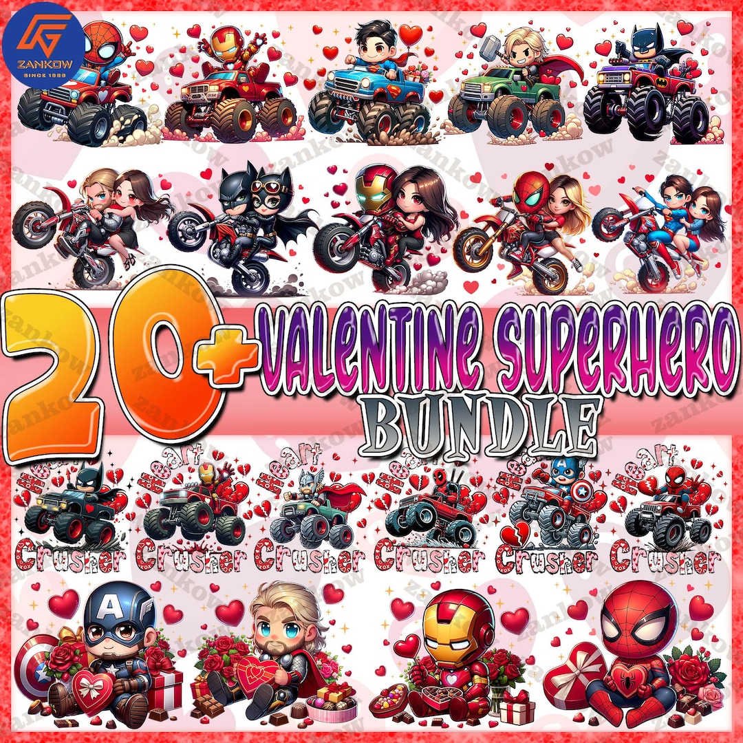 22 Bundle Superhero Valentine Png, Love Superhero Clipart, Romantic ...