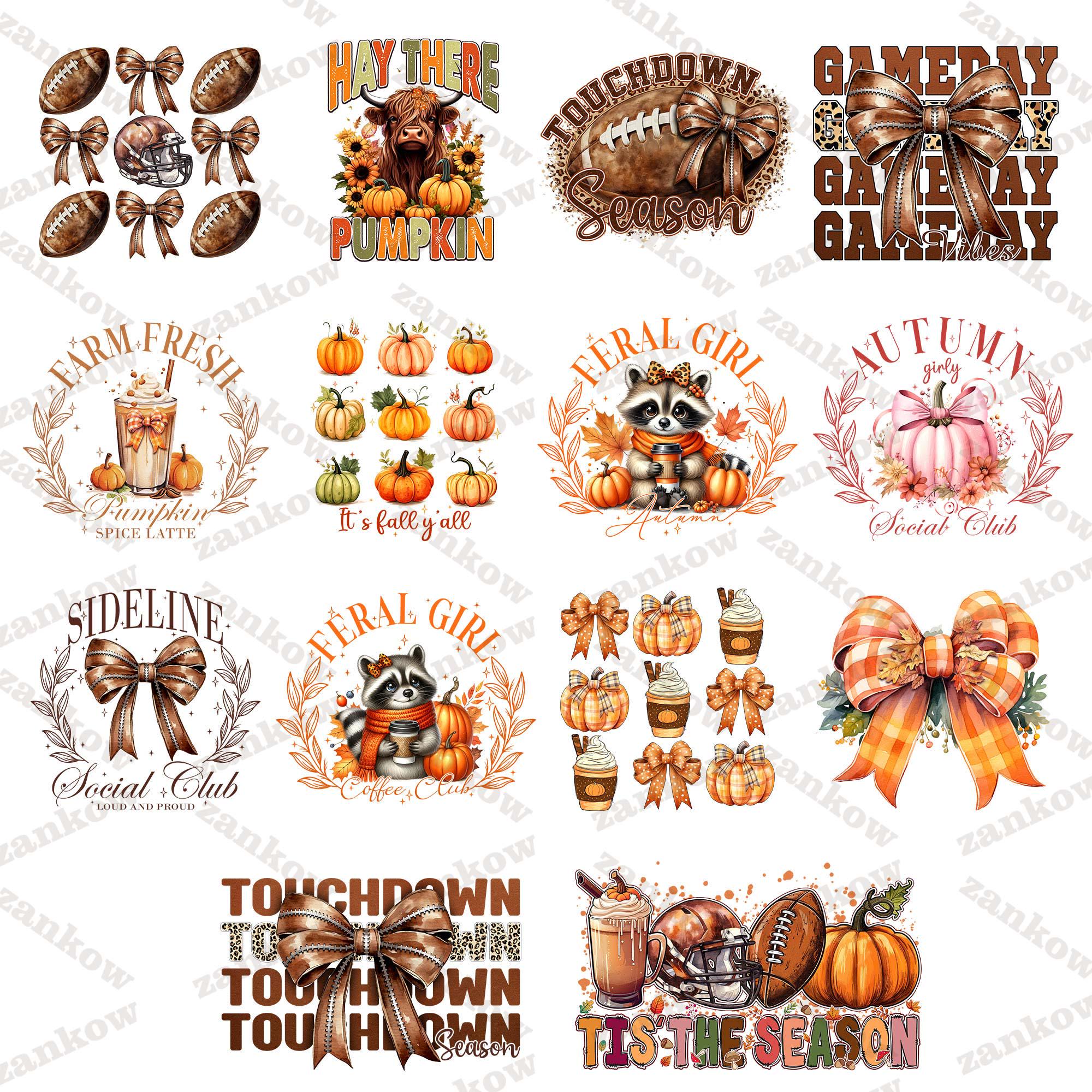 Retro Fall Coquette Bow Png Bundle, Pumpkin Season Png, Fall Vibes Png ...