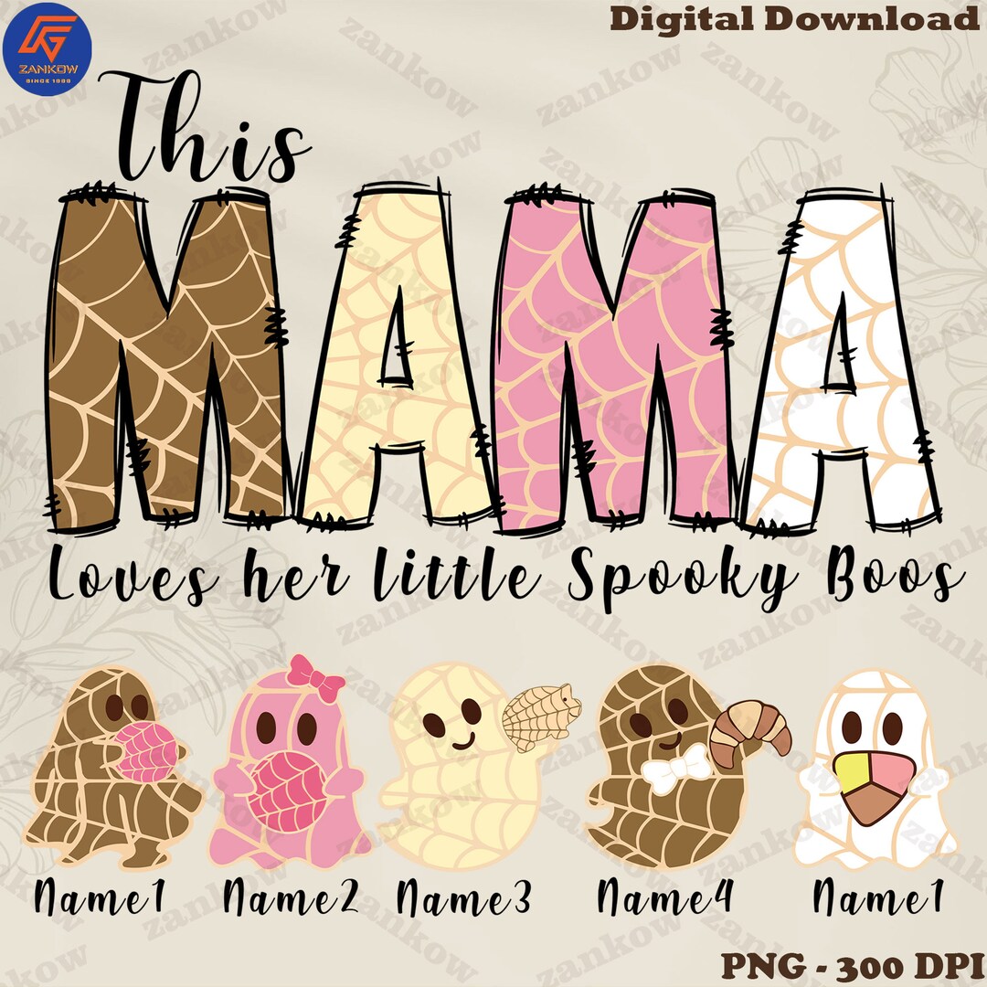 Custom Conchas Spooky Ghost Png, This Mama Loves Her Little Boos PNG ...