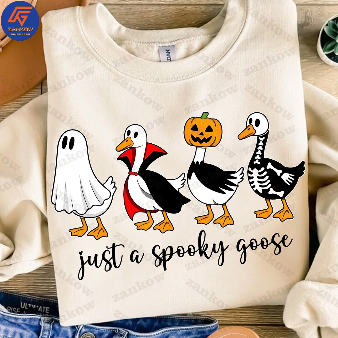 Just A Spooky Goose Png, Funny Halloween Goose Png, Cute Horror Goose ...