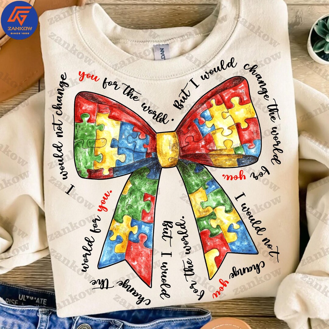 Retro Autism Coquette Bow, Autism Png, Autism Awareness Png, Coquette ...