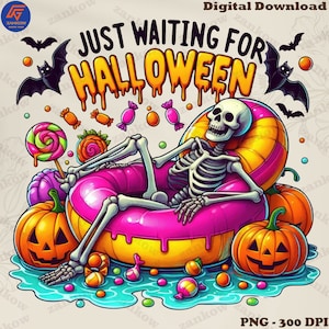 Just Waiting for Halloween Png, Cute Spooky Summer Halloween Png ...