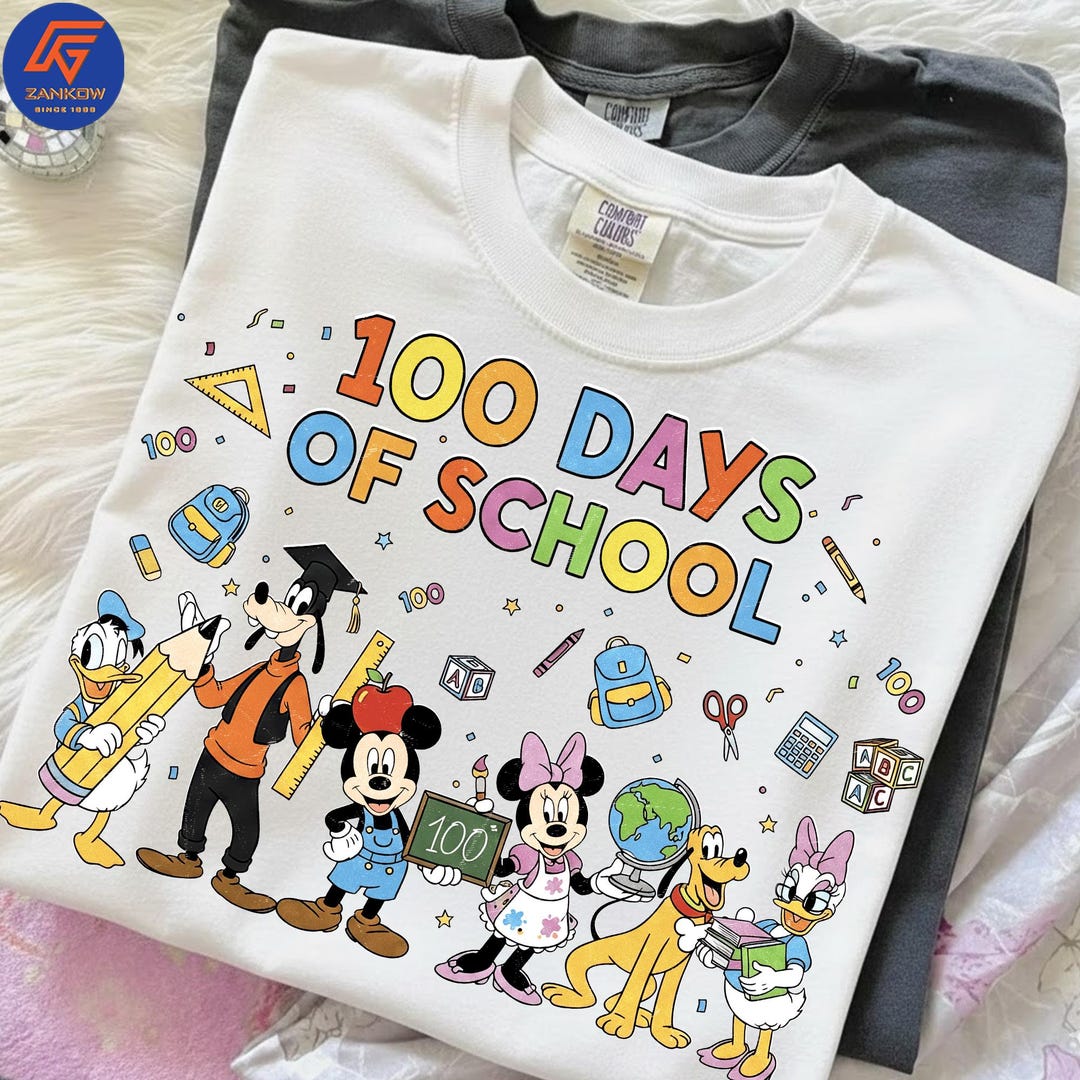 100 Days Brighter PNG, Happy 100 Days School Design, Mouse Friends ...