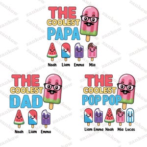 Personalized the Coolest Pop Papa Dad Png Bundle, Father’s Day Gift ...