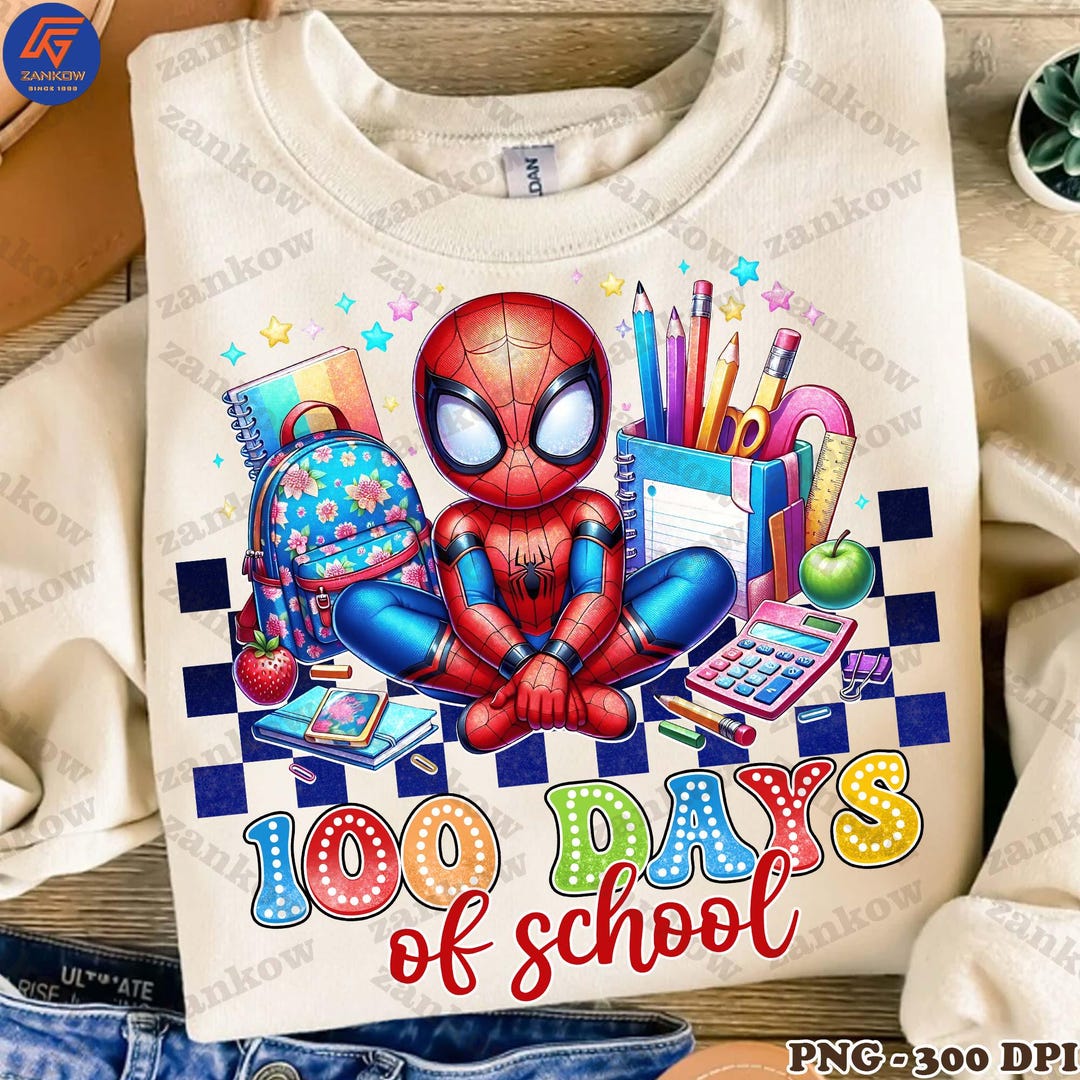 Cute 100 Days of School Png, 100 Days of School Cartoon Png, Happy 100 ...