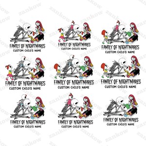 Personalized Family of Nightmares Bundle, Nightmare Png, Horror Dad Png ...