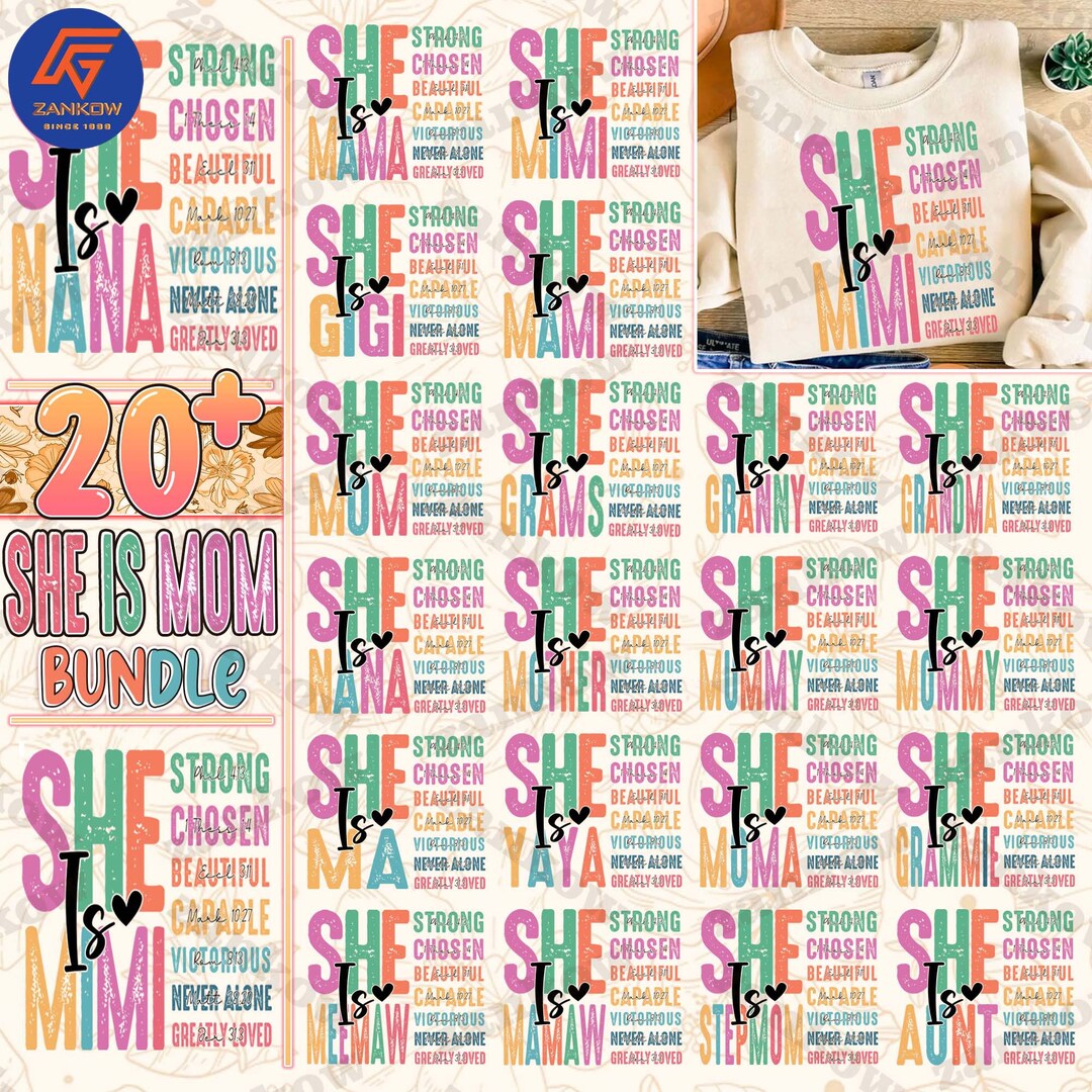 20+ She is Mom Bundle PNG, She is Nana, Meme PNG, Blessed Mom Png, Mom ...