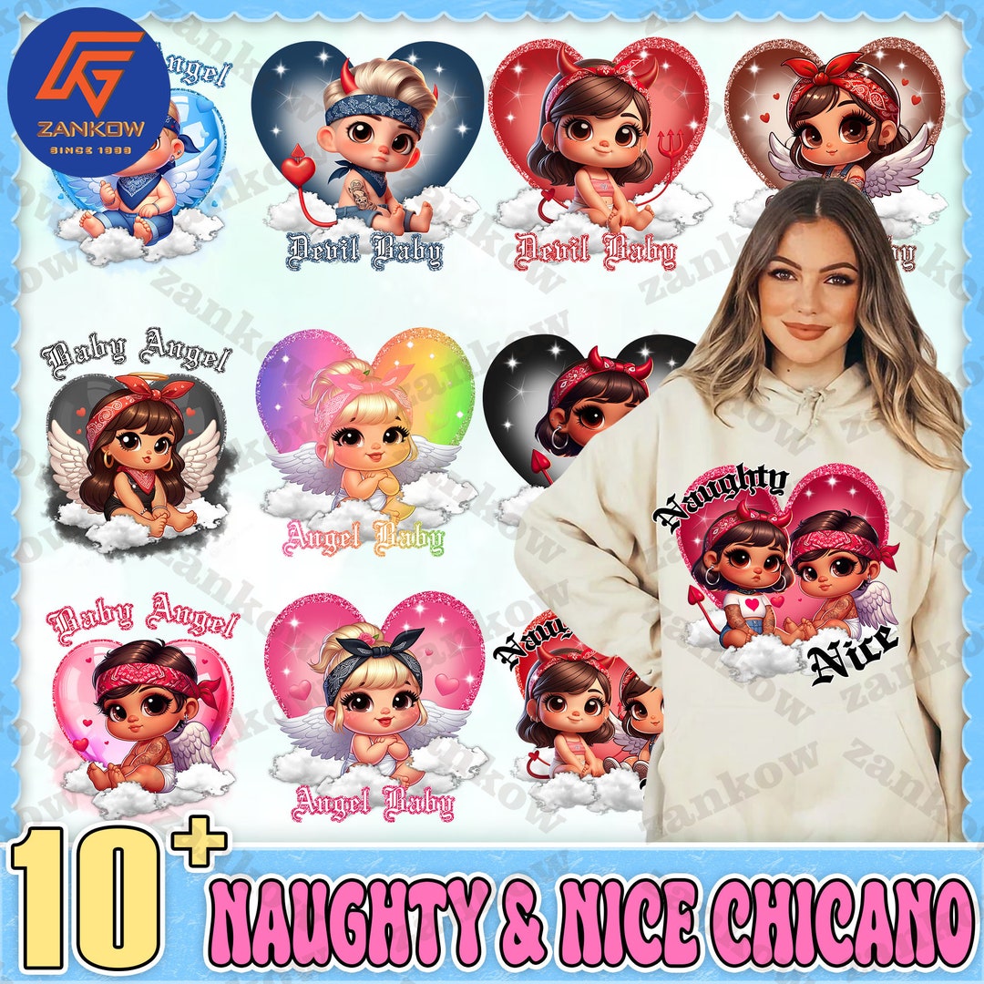 10+ Baby Angel Devil Chicano Valentine Chola Couple Png Bundle, Chicana ...