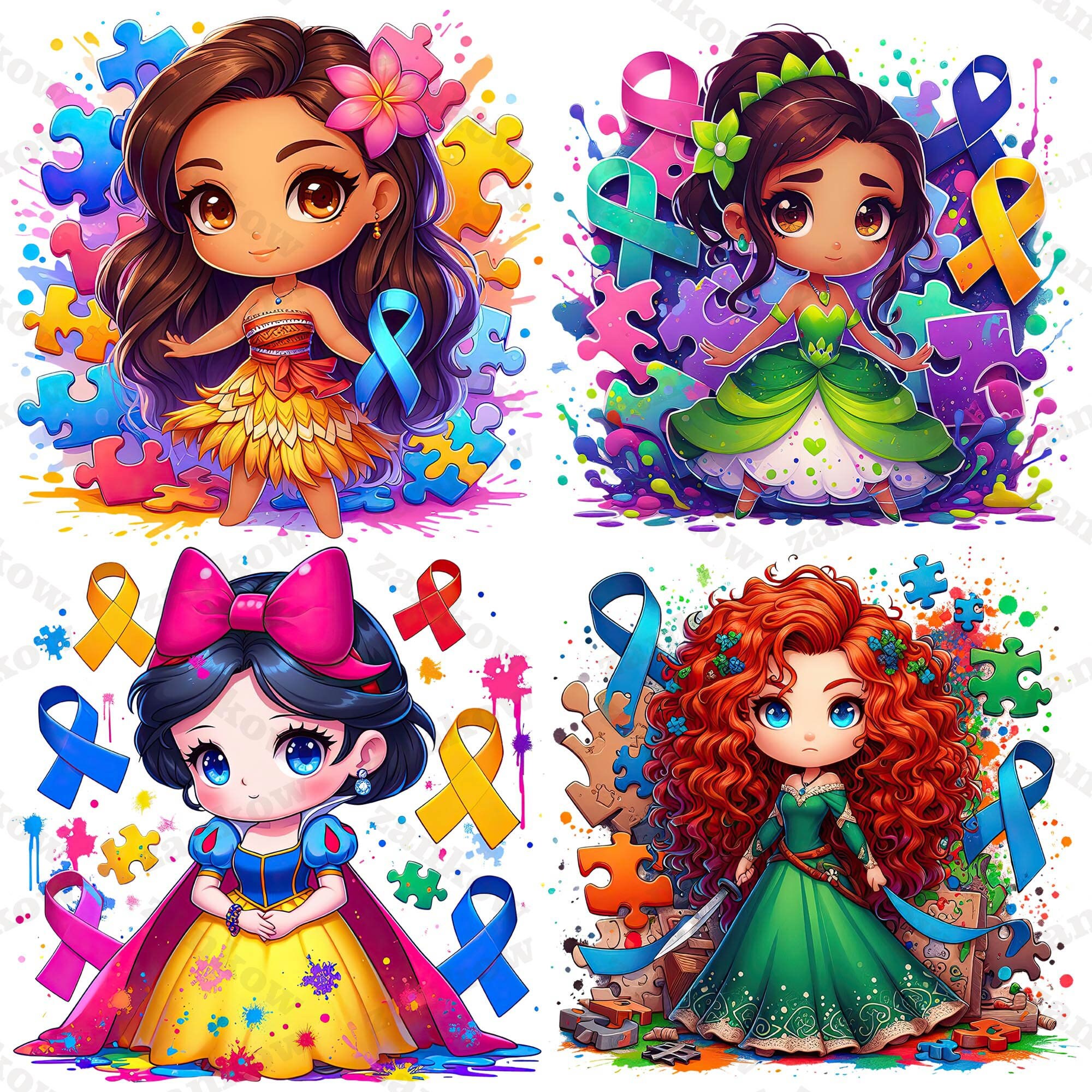 8 Autism Princess Png Bundle, Autism Awareness Png, Awareness Png, Be ...