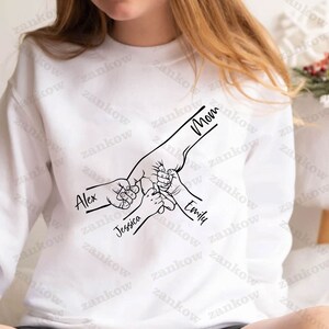 1-5 Hands Dot Mom and Childs SVG Bundle, Custom Name Hand Kid Names ...