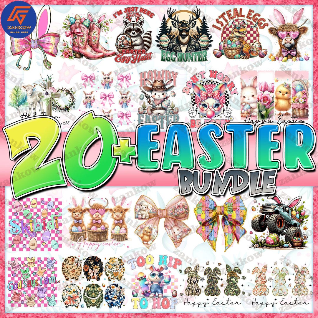20+ Cartoon Easter Character Png Bundle, Happy Easter Day Png ...