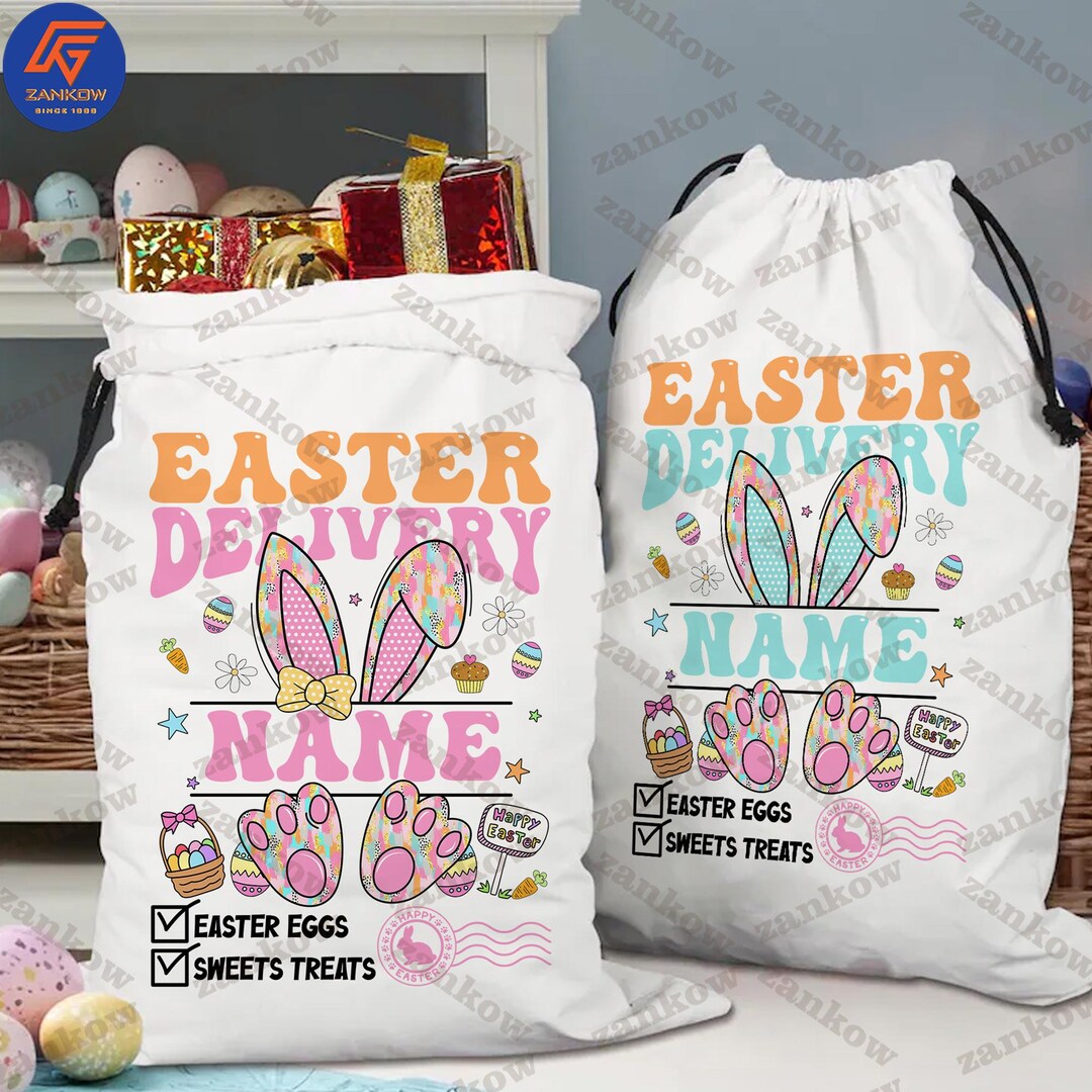Easter Sack Special Delivery Png, Egg Hunt Bag Png, Coquette Easter ...