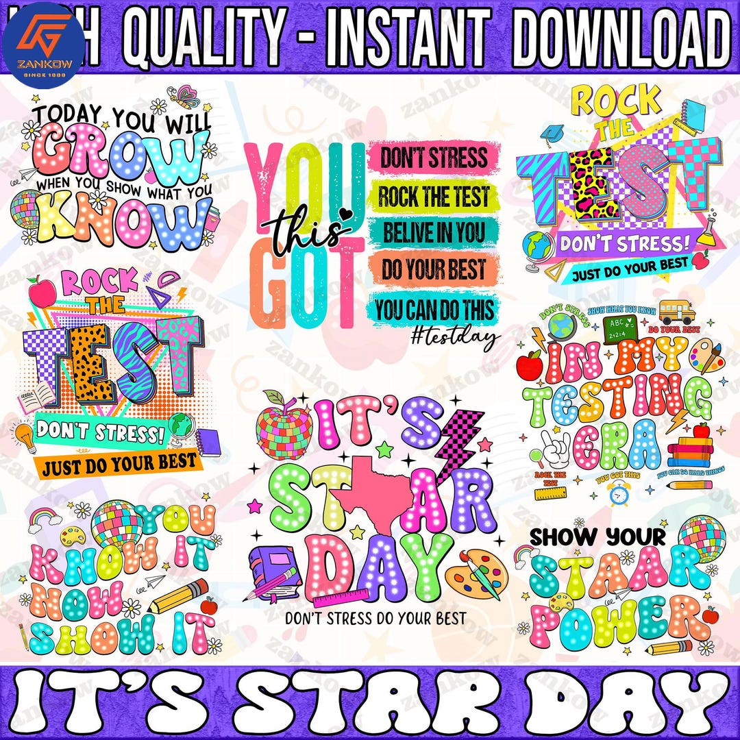 5+ Test Day Png Bundle, Staar Test Png, Test Squad Png, Rock the Test ...
