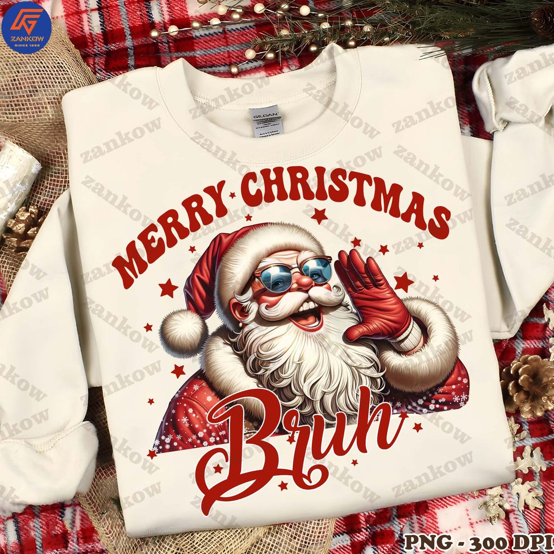 Merry Christmas Bruh Png, Vintage Santa Png, Santa Claus Funny Designs ...