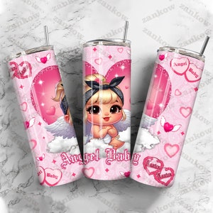 Chicano Angel Baby Girl Couple Cholo Couple 20oz Tumbler Wrap PNG ...
