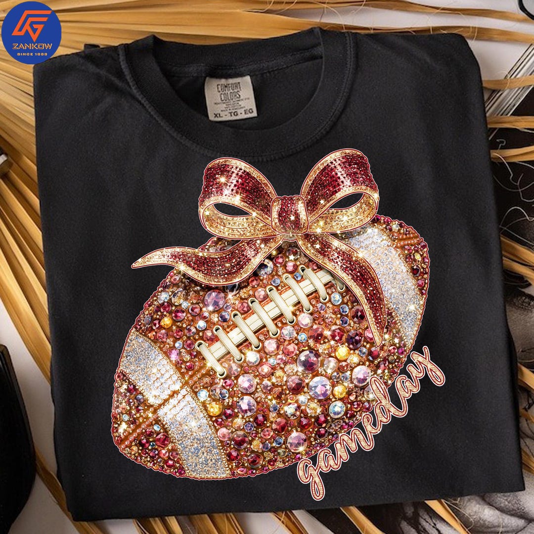 Rhinestones Football Game Day PNG, Glitter Football Png, Football Mama ...