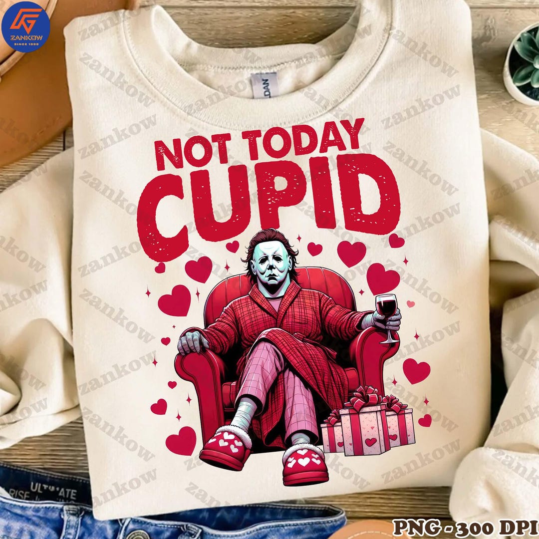 Retro Not Today Cupid Png, Horror Characters Valentine Png, Sassy Humor ...