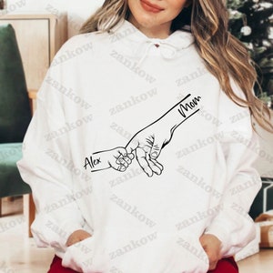 1-5 Hands Dot Mom and Childs SVG Bundle, Custom Name Hand Kid Names ...