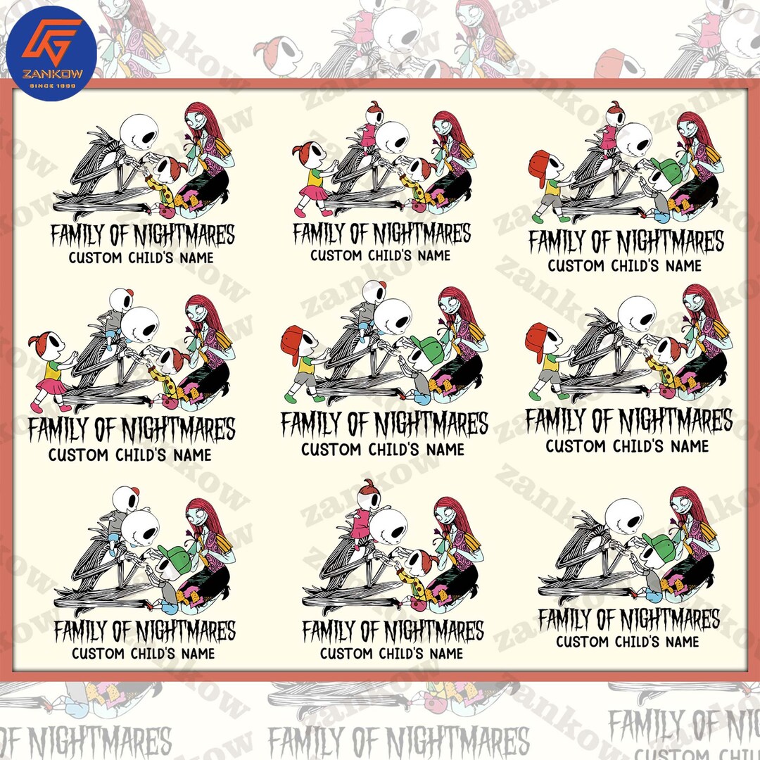 Personalized Family of Nightmares Bundle, Nightmare Png, Horror Dad Png ...