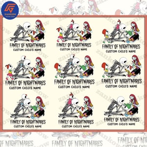Personalized Family of Nightmares Bundle, Nightmare Png, Horror Dad Png ...