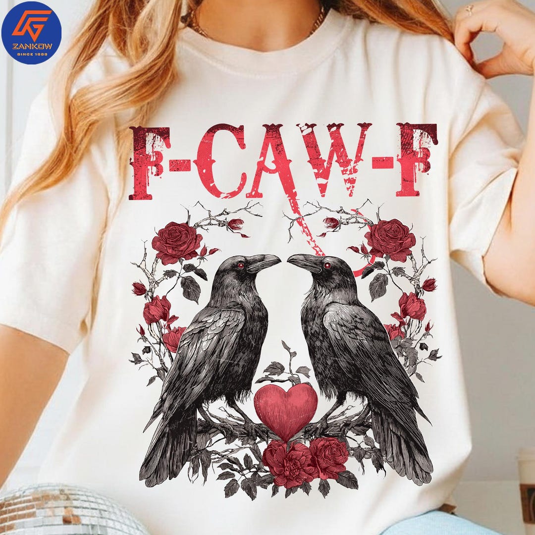Gothic Raven Valentine PNG, Retro Anti Love Crow Graphic, F-caw-f Crow ...