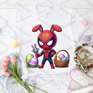 6 Superhero Boys Chibi Easter Cartoon Bundle Png, Cartoon Easter Png ...