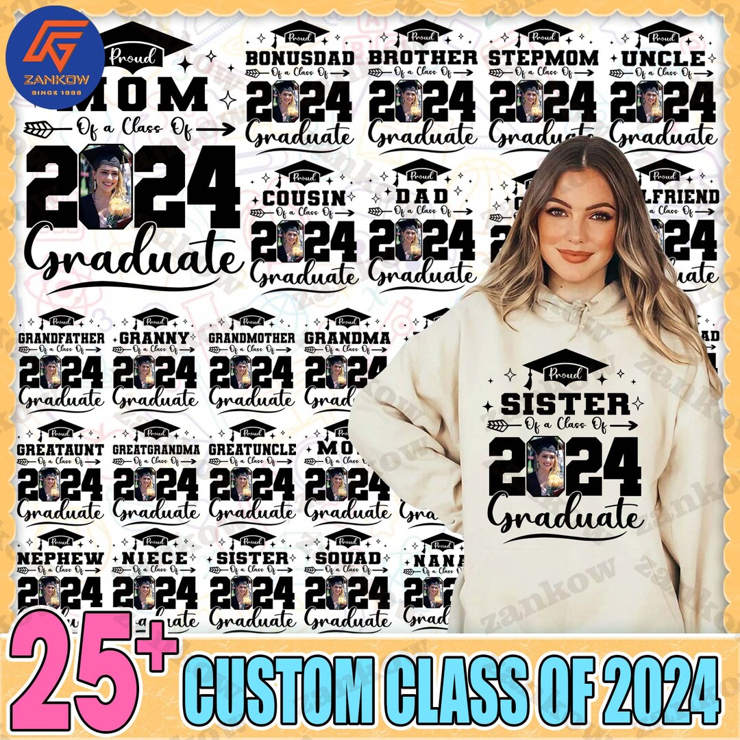 25 Custom Proud Graduate Family 2024 Svg Png Bundle, Senior Family Svg ...