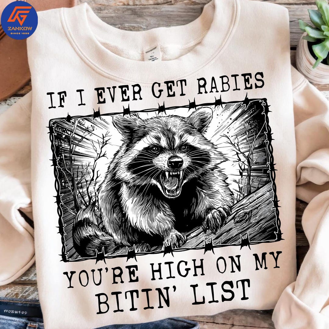 Funny Raccoon Sarcastic PNG, If I Ever Get Rabies You’re High on My ...