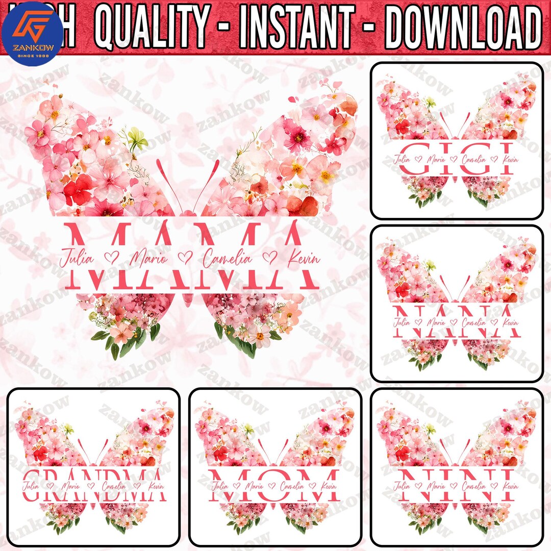 Custom Mama With Kids Name Png Bundle, Mother's Day Png, Custom Mama ...