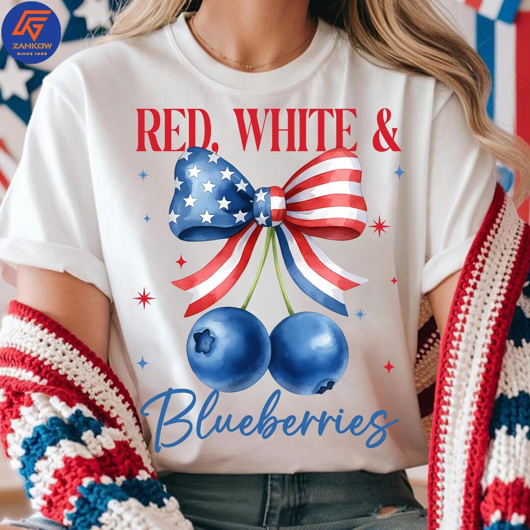 Blueberry Festival Png, Trendy Red White and Blueberries PNG, King ...