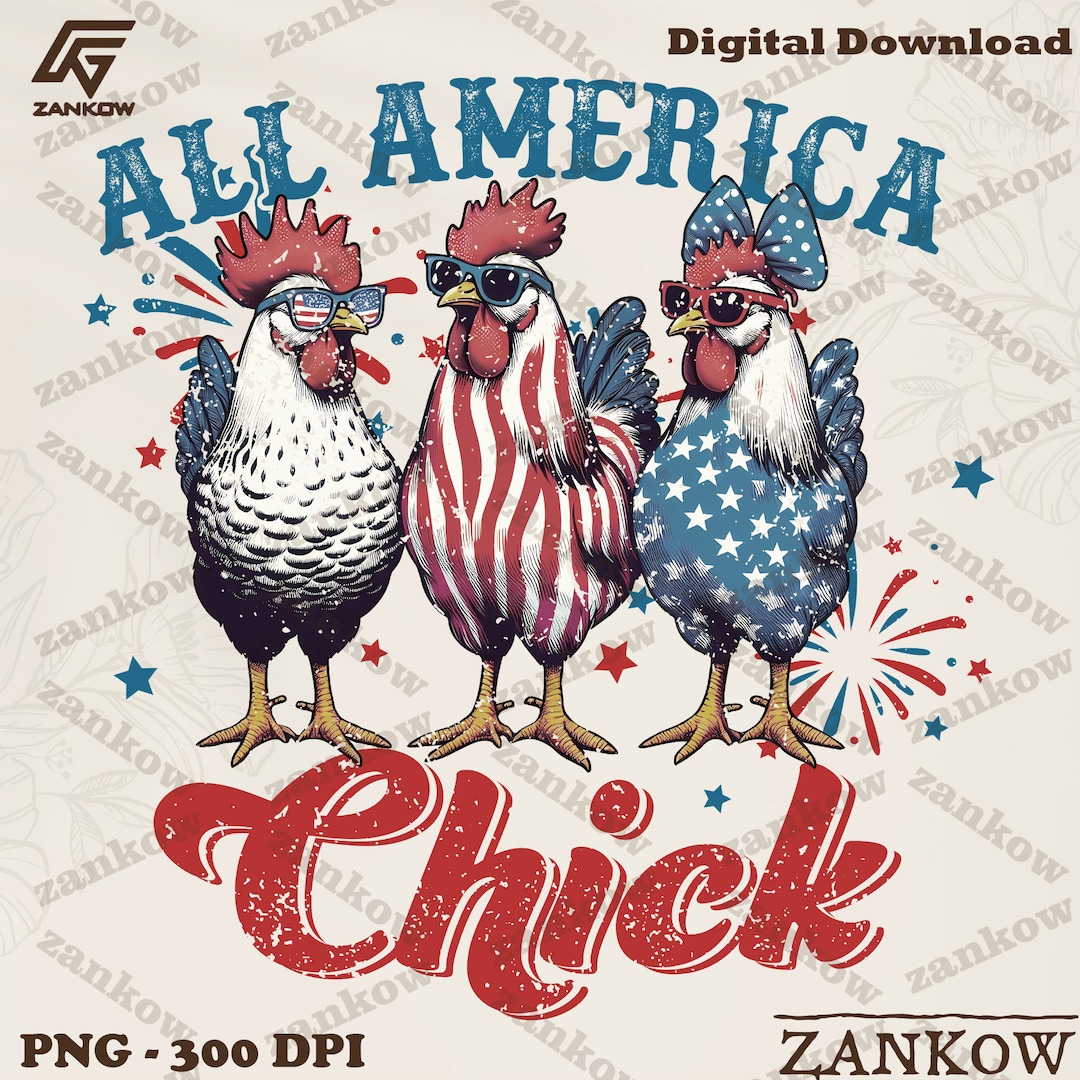 All American Chick Png, Patriotic America Chicken Png, USA Chick Png ...
