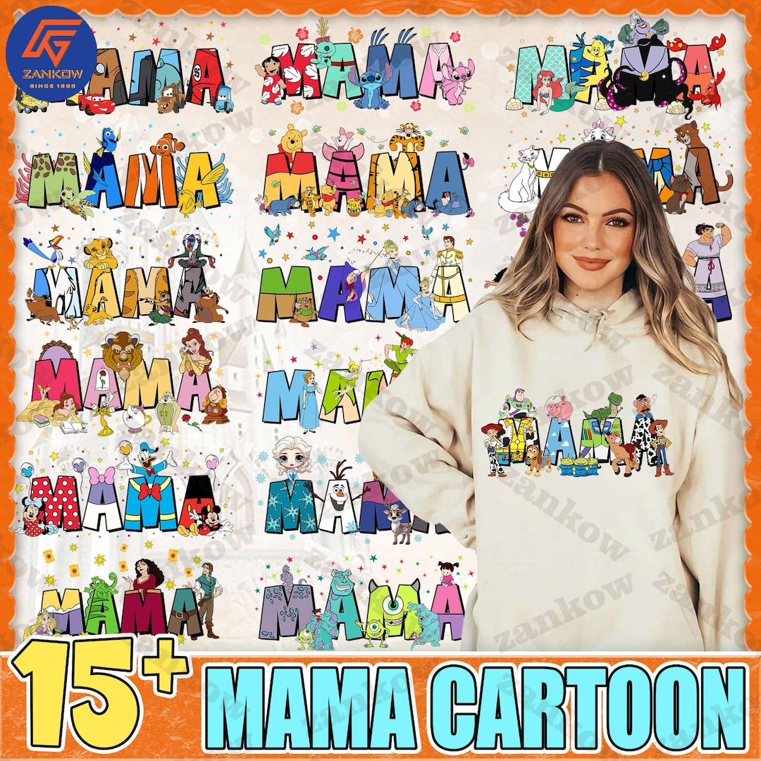 15 Mama Cartoon Movie Png Bundle, Family Vacation Png, Gift for Mom Png ...