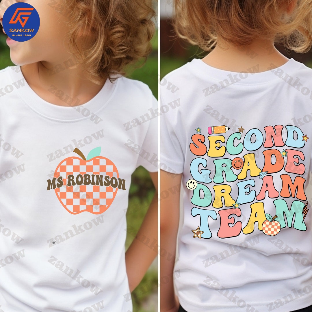 Custom Teacher Name Png, Teacher Second Grade Dream Team Png, Back to School Png, School Grade ...