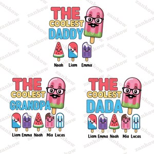 Personalized the Coolest Pop Papa Dad Png Bundle, Father’s Day Gift ...