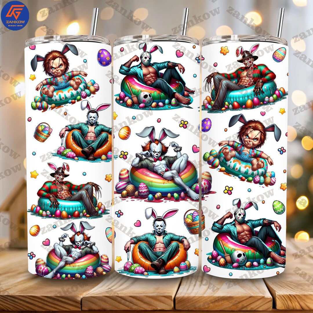 Killer Movie Chilling With My Peeps Tumbler Wrap, Marshmallow Easter ...