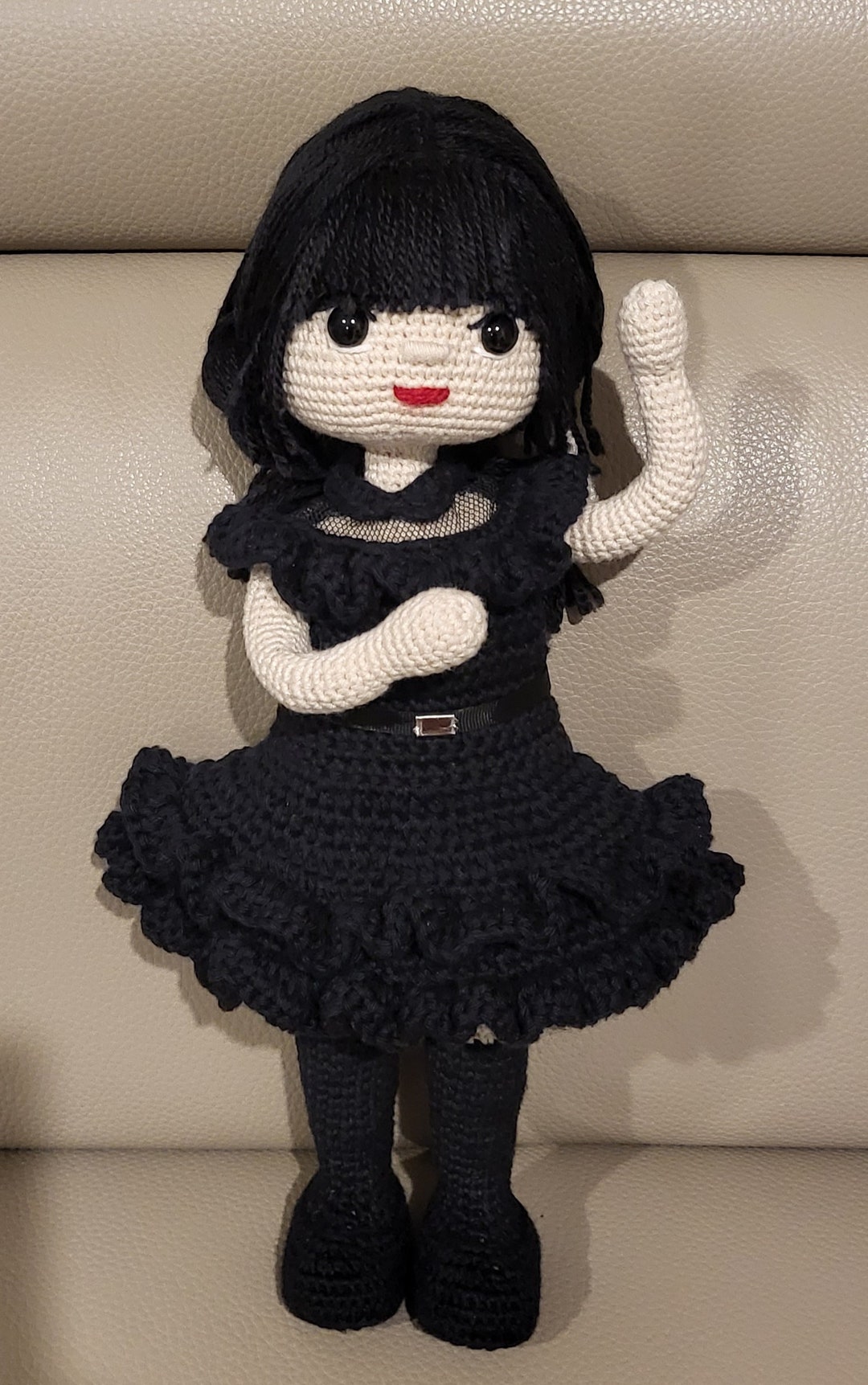 Crochet Knitted Wednesday Addams Doll - Etsy