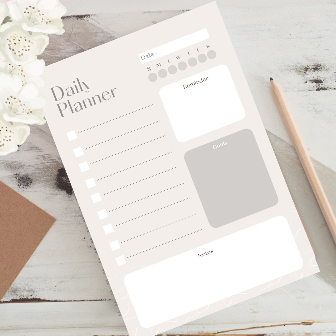 Daily to Do List Printable, Digital Planer, Instant Download, Minimal ...
