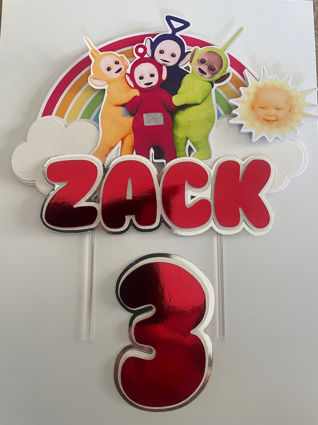 Teletubbies Cake Topper - Personalised Name and Age - Etsy UK