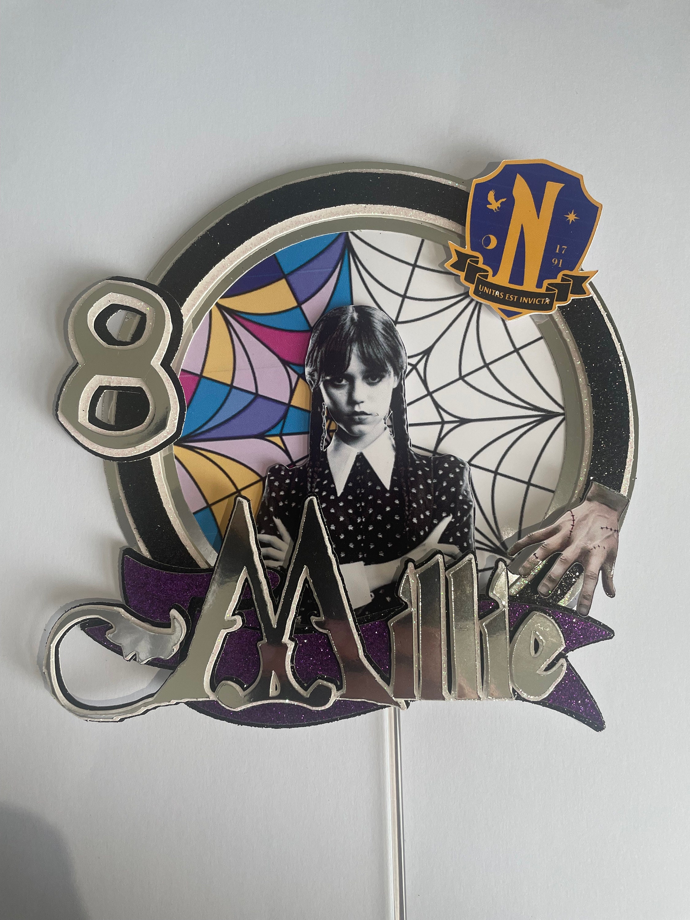 Wednesday Addams Cake Topper Personalised Name and Age - Etsy UK