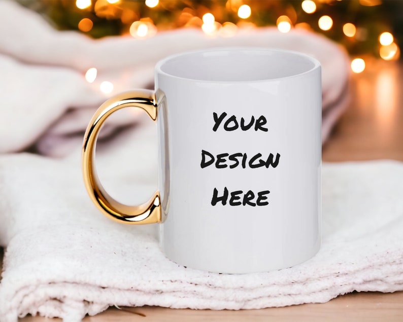 Coffee Mug Gold Handle Mock-up Digital Download Sublimation - Etsy