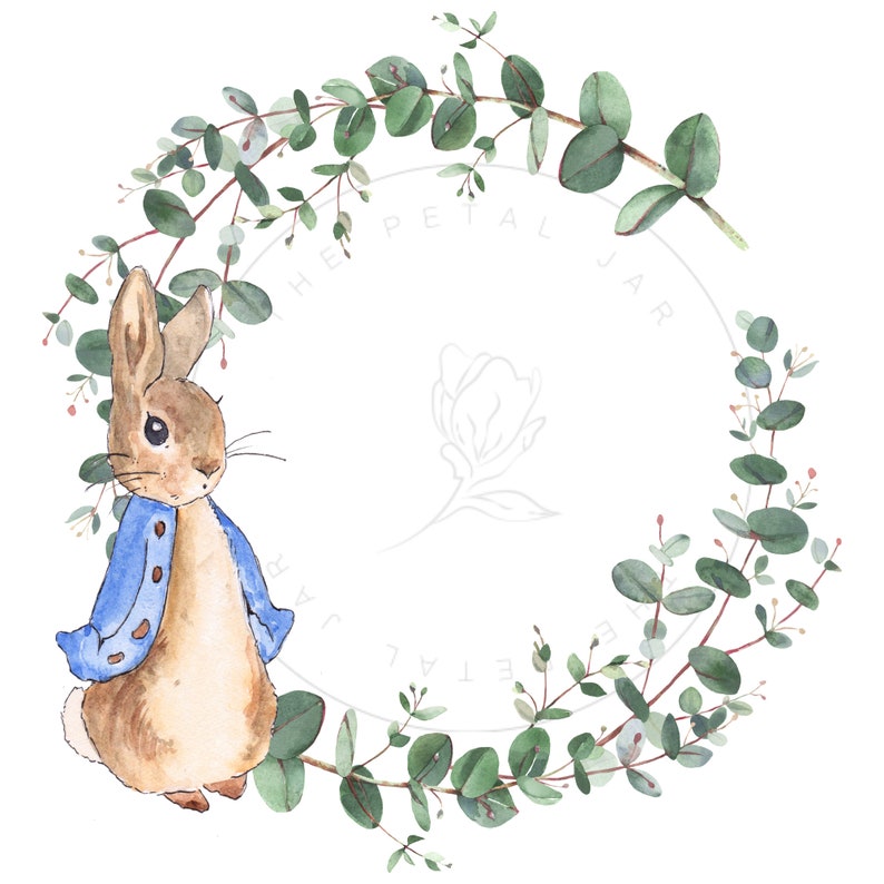 Peter Rabbit Bunny Foliage Frame Digital Download Bunny Sublimation ...
