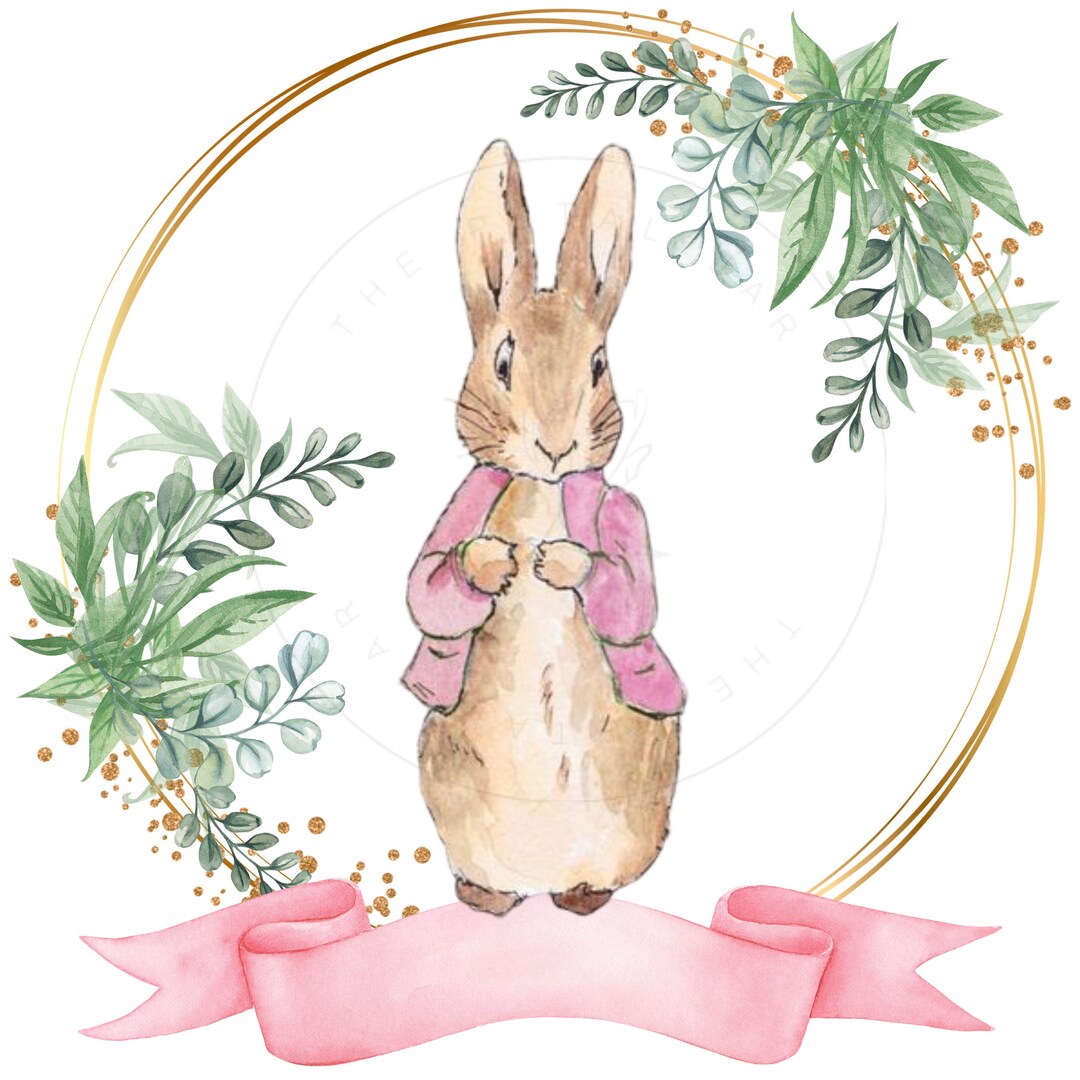 Flopsy Bunny Foliage Frame Digital Download Bunny Sublimation Design ...