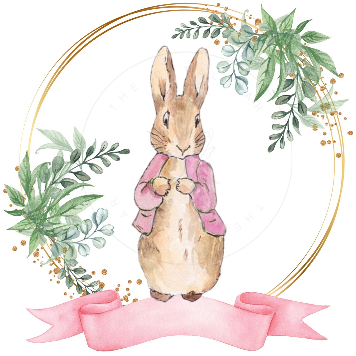 Flopsy Bunny Foliage Frame Digital Download Bunny Sublimation Design ...