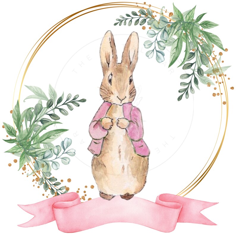 Flopsy Bunny Foliage Frame Digital Download Bunny Sublimation Design ...