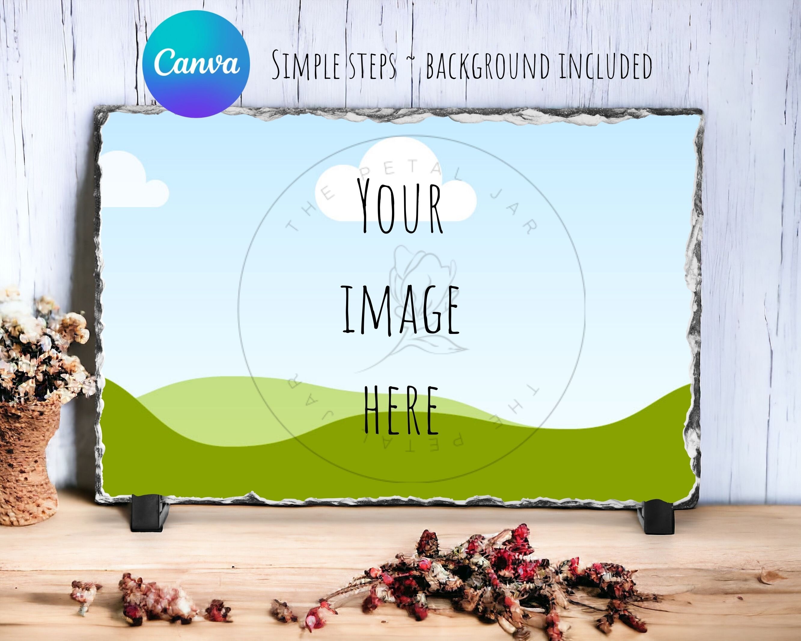Rectangular Photo Slate Mock-up Digital Download Canva Frame ...