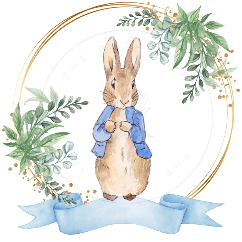 Peter Rabbit Foliage Frame Digital Download Bunny Sublimation Design ...