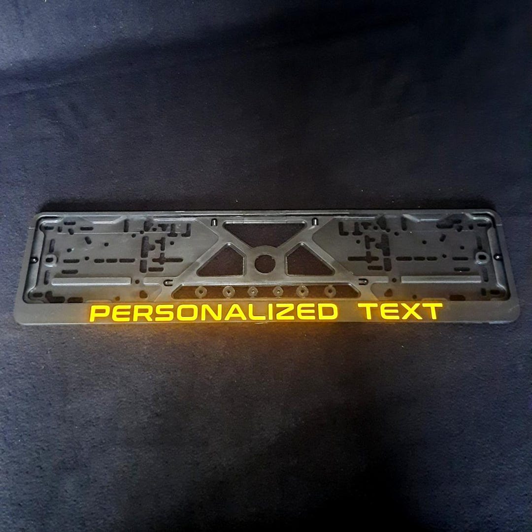 Personalized Reflective Yellow European License Number Plate Frame ...