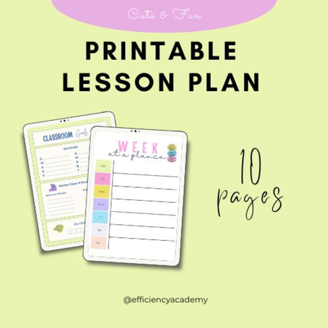 Lesson Plan Template, Lesson Planner Printable, Homeschool Teacher ...